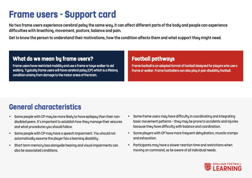 English FA Players with Disability Support - Florida Youth Soccer ...